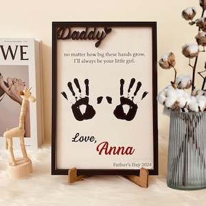 Personalized Kid's DIY Hand Print Sign for Dad's Gift, Father's Day ...