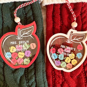 Personalized Teacher Christmas Ornament 2025, 4D Shake Apple Teacher ...