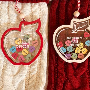 Personalized Teacher Christmas Ornament 2025, 4D Shake Apple Teacher ...