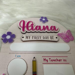 Personalized First Day of School Sign With Butterfly, First Day of ...