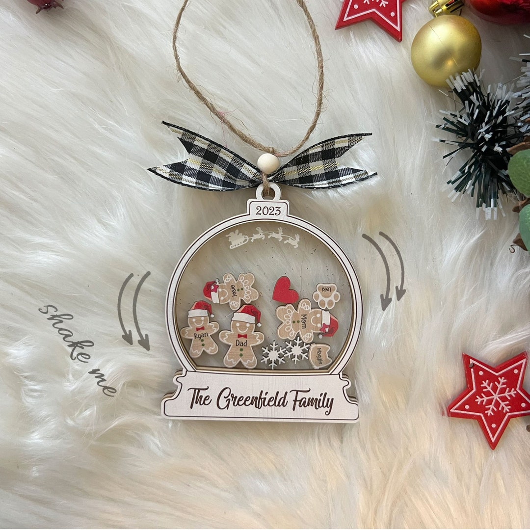 Personalized Gingerbread With Hat Family Christmas Ornament, Custom ...