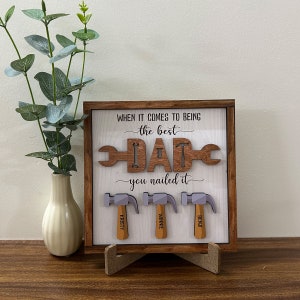 Personalized Father's Day Gift, the Best Dad Sign, Family Sign, Father ...