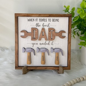 Personalized Father's Day Gift, the Best Dad Sign, Family Sign, Father ...