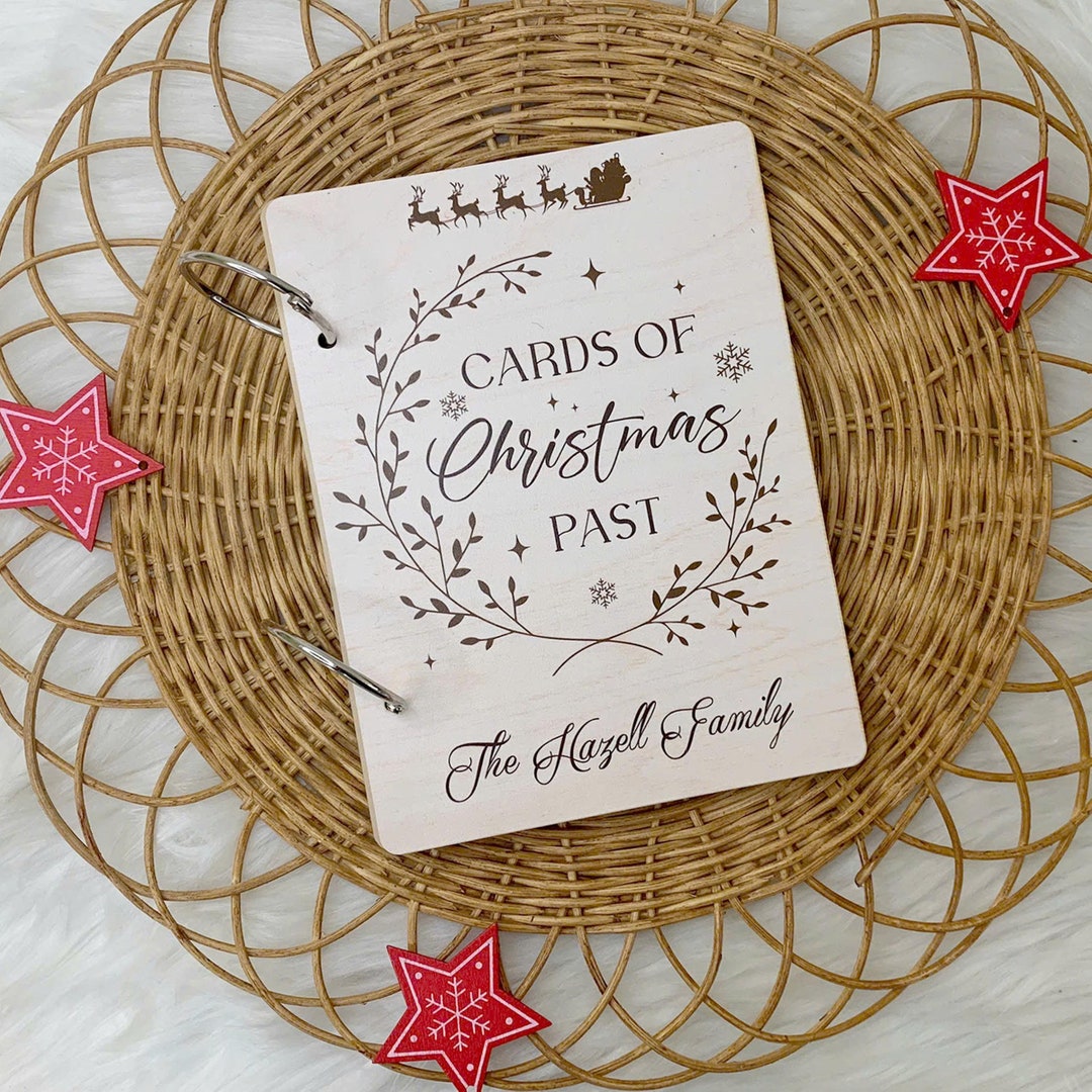 Cute Personalized Christmas Card Holder, Cards Keepsake, Card Storage ...