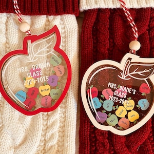 Personalized Teacher Christmas Ornament 2025, 4D Shake Apple Teacher ...