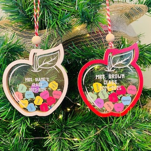 Personalized Teacher Christmas Ornament 2025, 4D Shake Apple Teacher ...