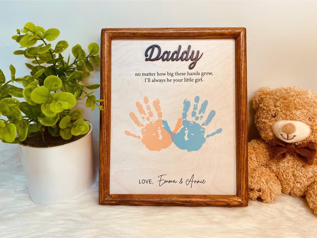 Personalized Kid's DIY Hand Print Sign for Dad's Gift, Father's Day ...