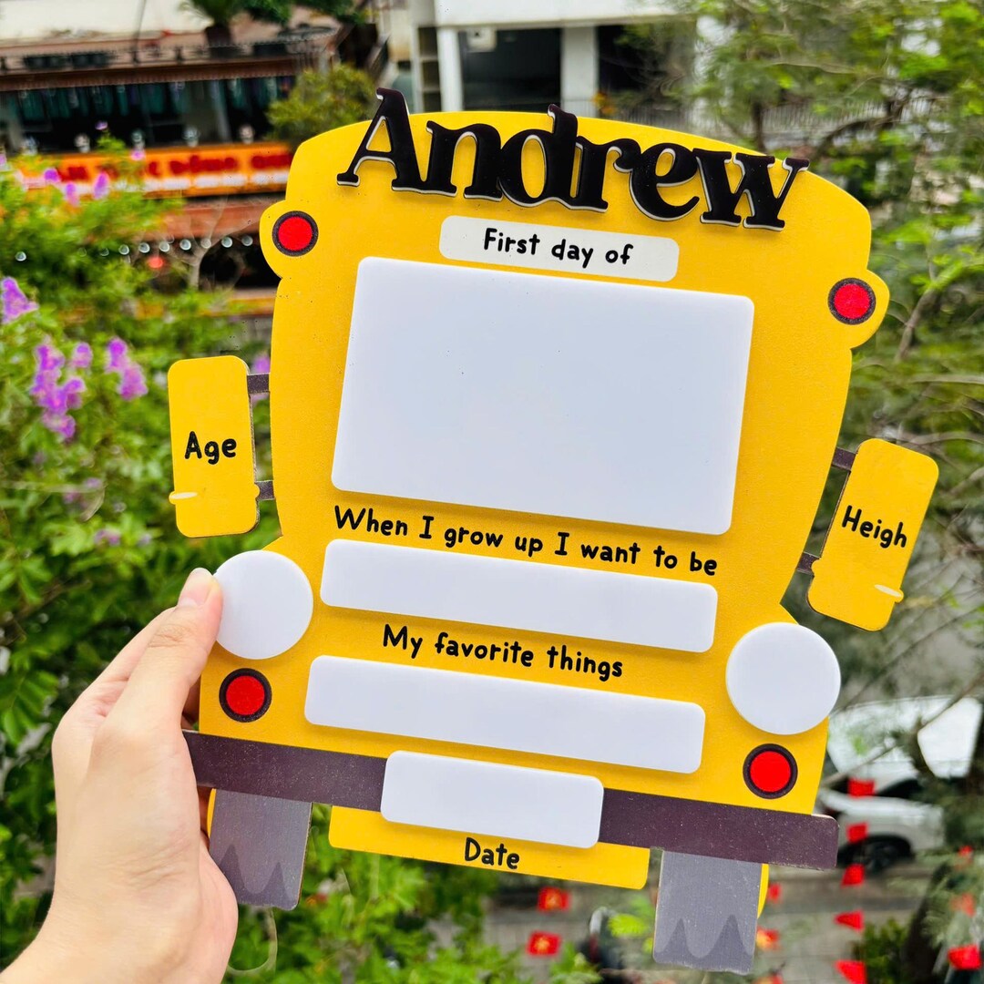 Custom First Day of School Bus Sign, Last Day of School Bus Sign, Back ...