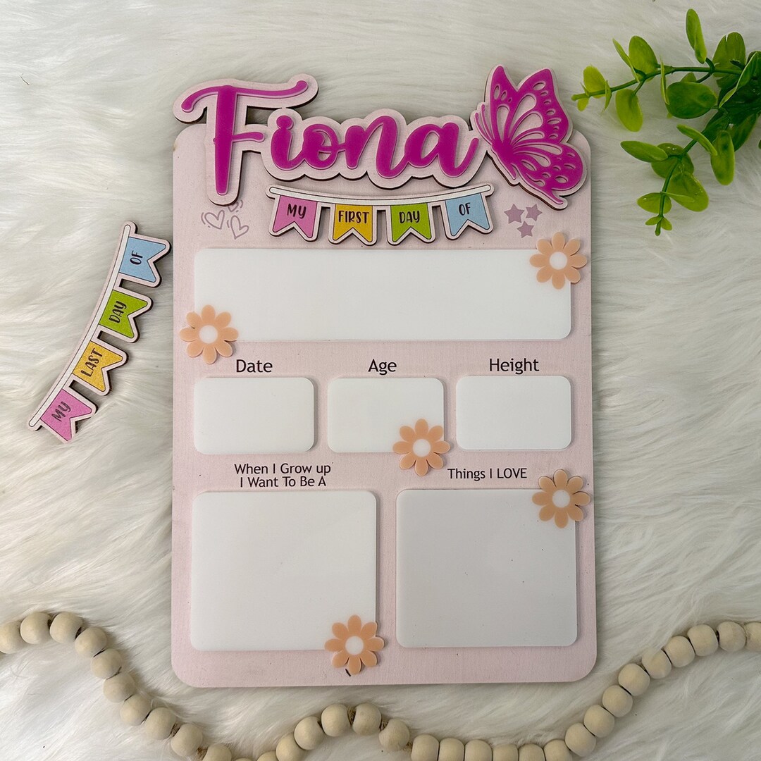 Personalized First Day of School Sign With Butterfly, First Day of ...