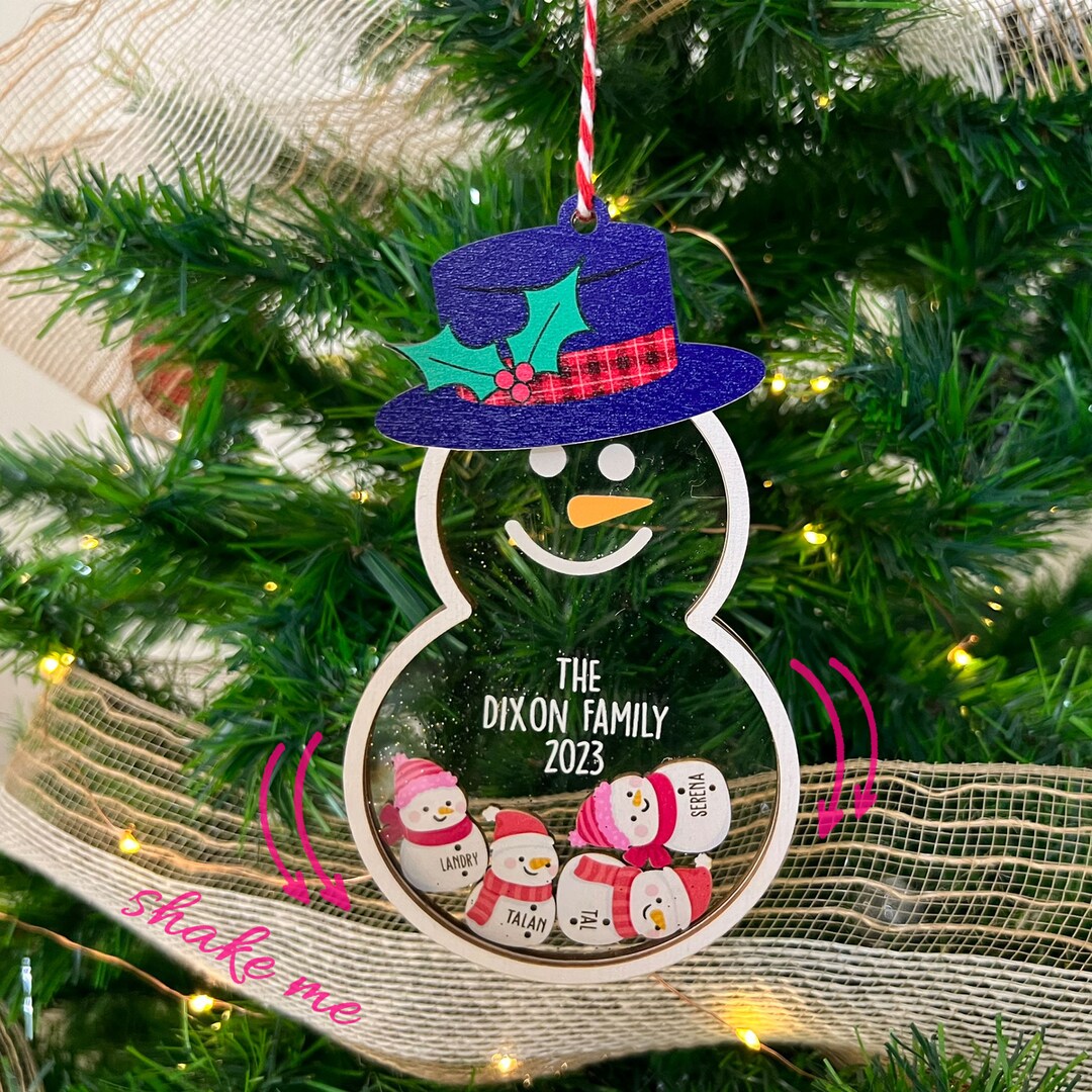 Personalized Snowman Family Christmas Ornament, Family Ornament Custom ...