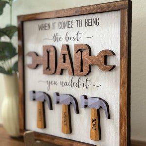 Personalized Father's Day Gift, the Best Dad Sign, Family Sign, Father ...