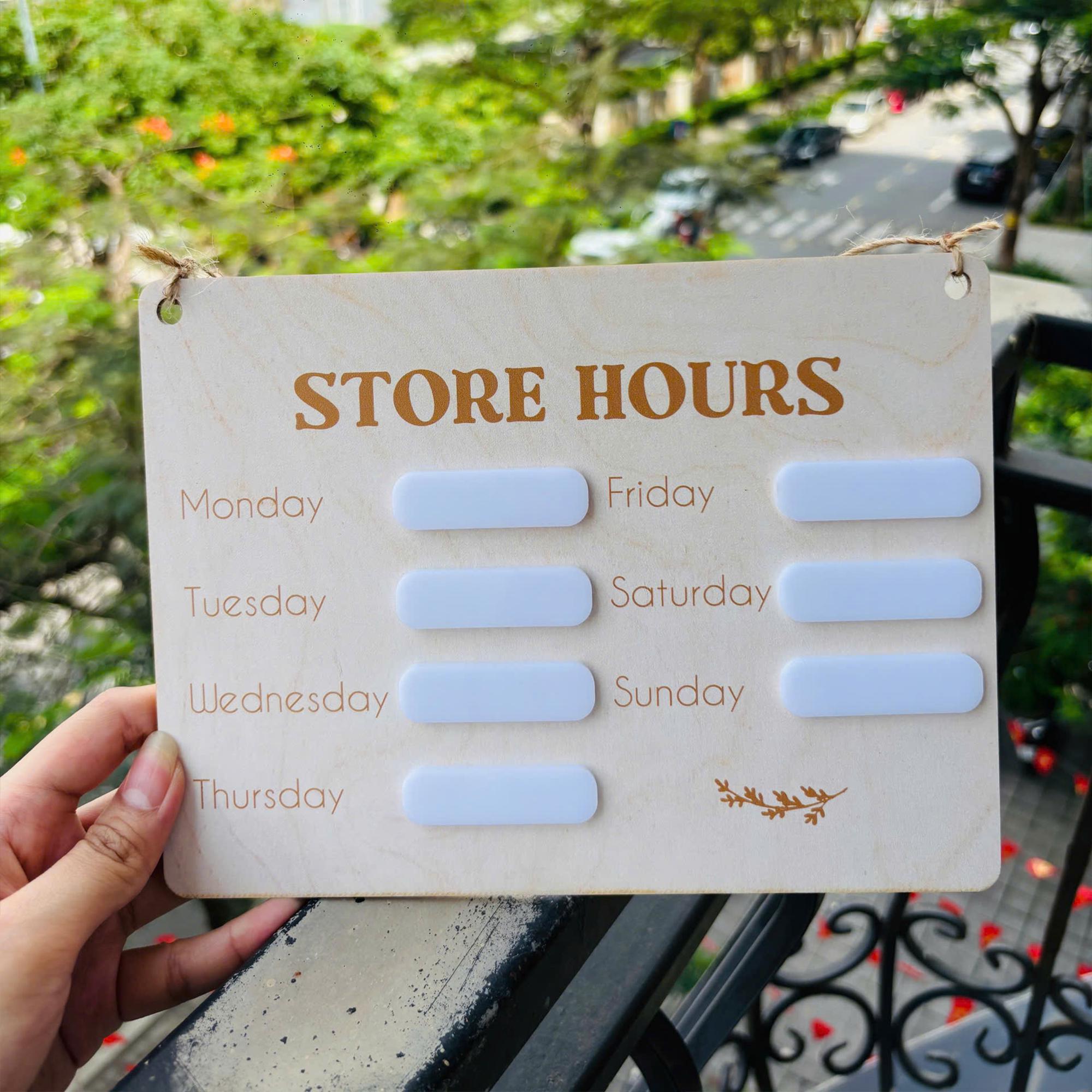 Store Hours Sign With White Marker Board Fields – Business Hours Sign ...