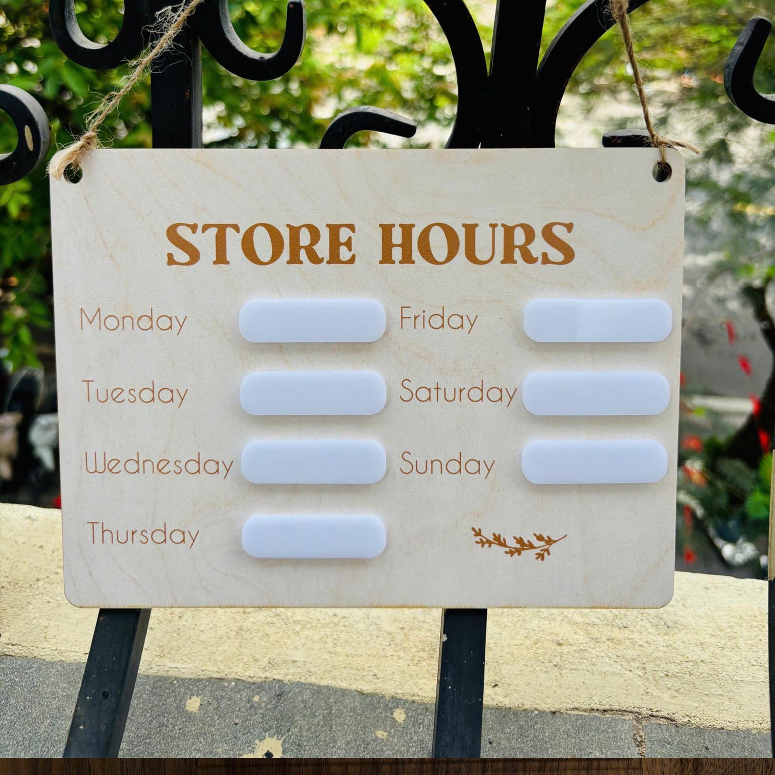 Store Hours Sign With White Marker Board Fields – Business Hours Sign ...