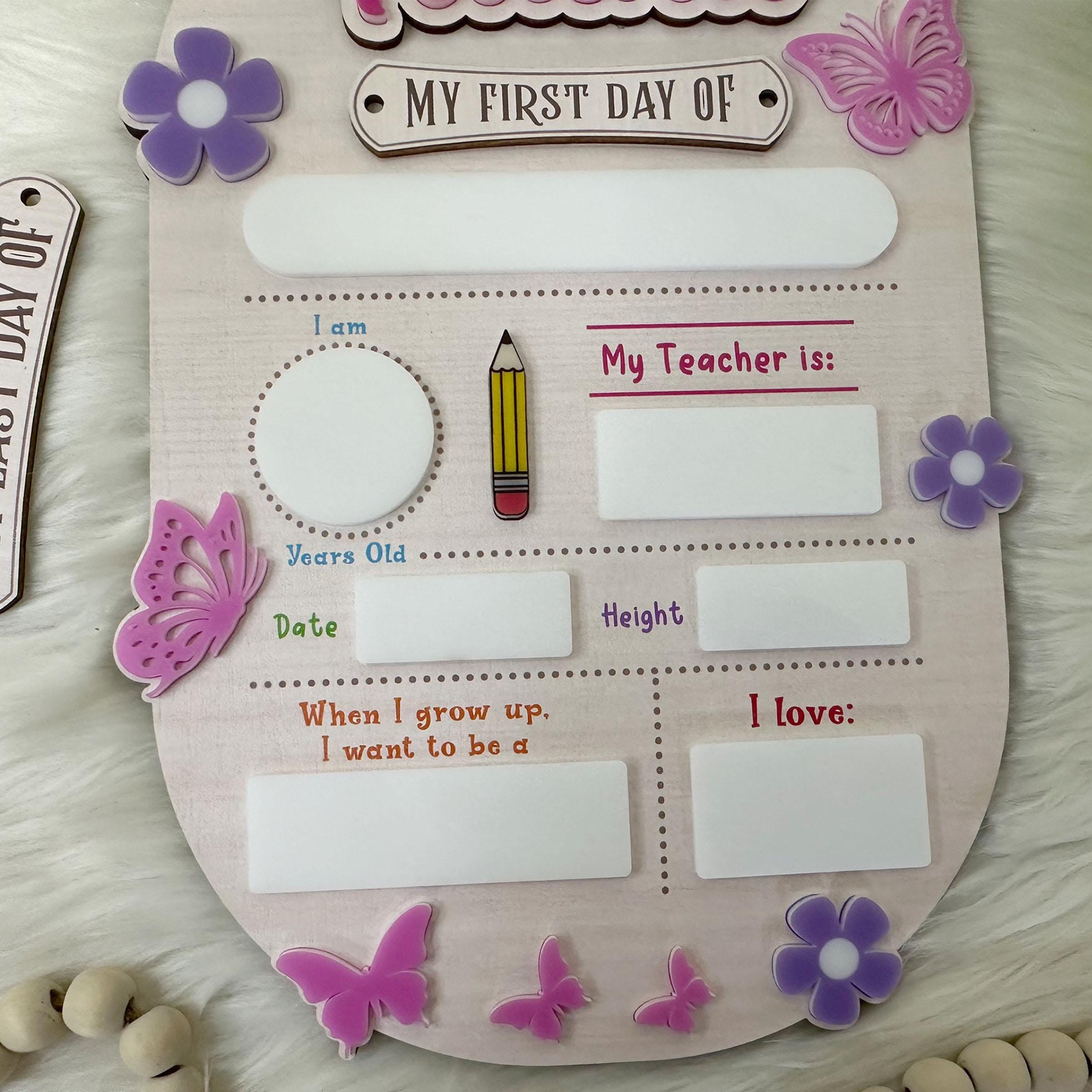 Personalized First Day of School Sign With Butterfly, First Day of ...