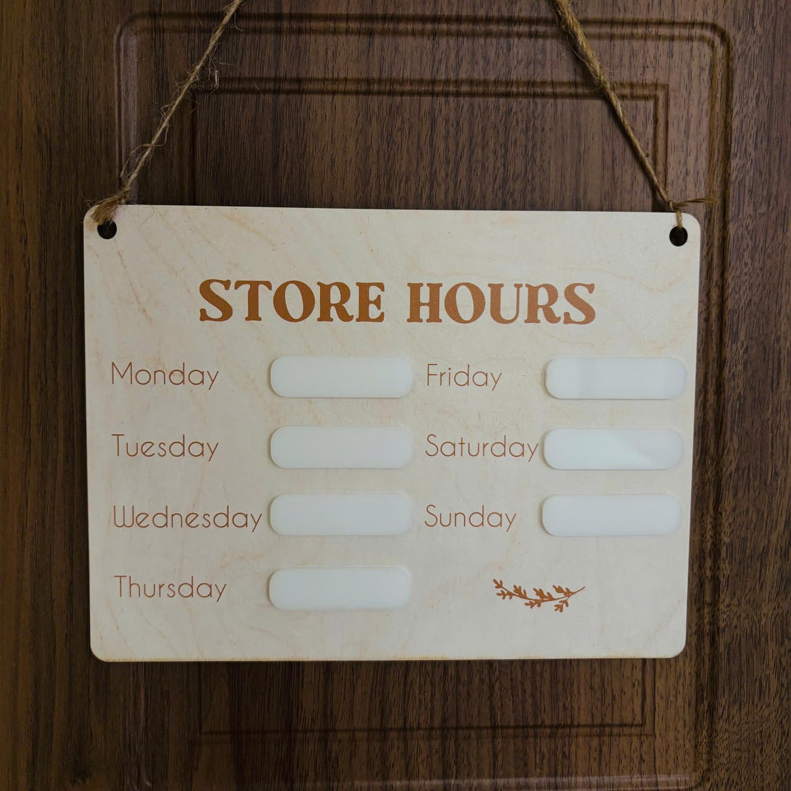 Store Hours Sign With White Marker Board Fields – Business Hours Sign ...