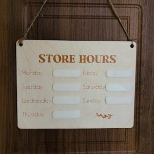 Store Hours Sign With White Marker Board Fields – Business Hours Sign ...