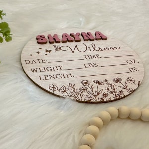 Personalized Baby Arrival Announcement Sign, Baby Name With Birth Stats ...