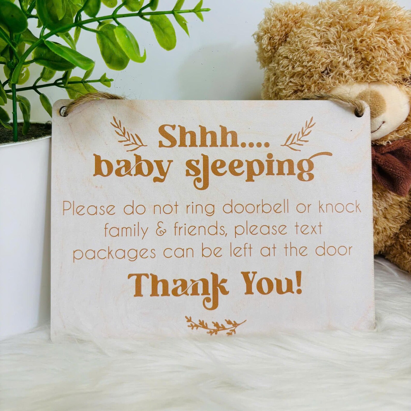 Personalized Sleeping Baby Sign, Do Not Disturb Doorbell Sign, Don't ...