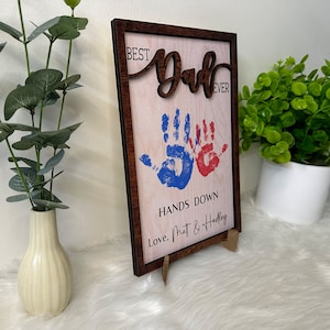 Personalized Hands Down Best Dad Ever, Handprint Sign Fathers Day 2026 ...