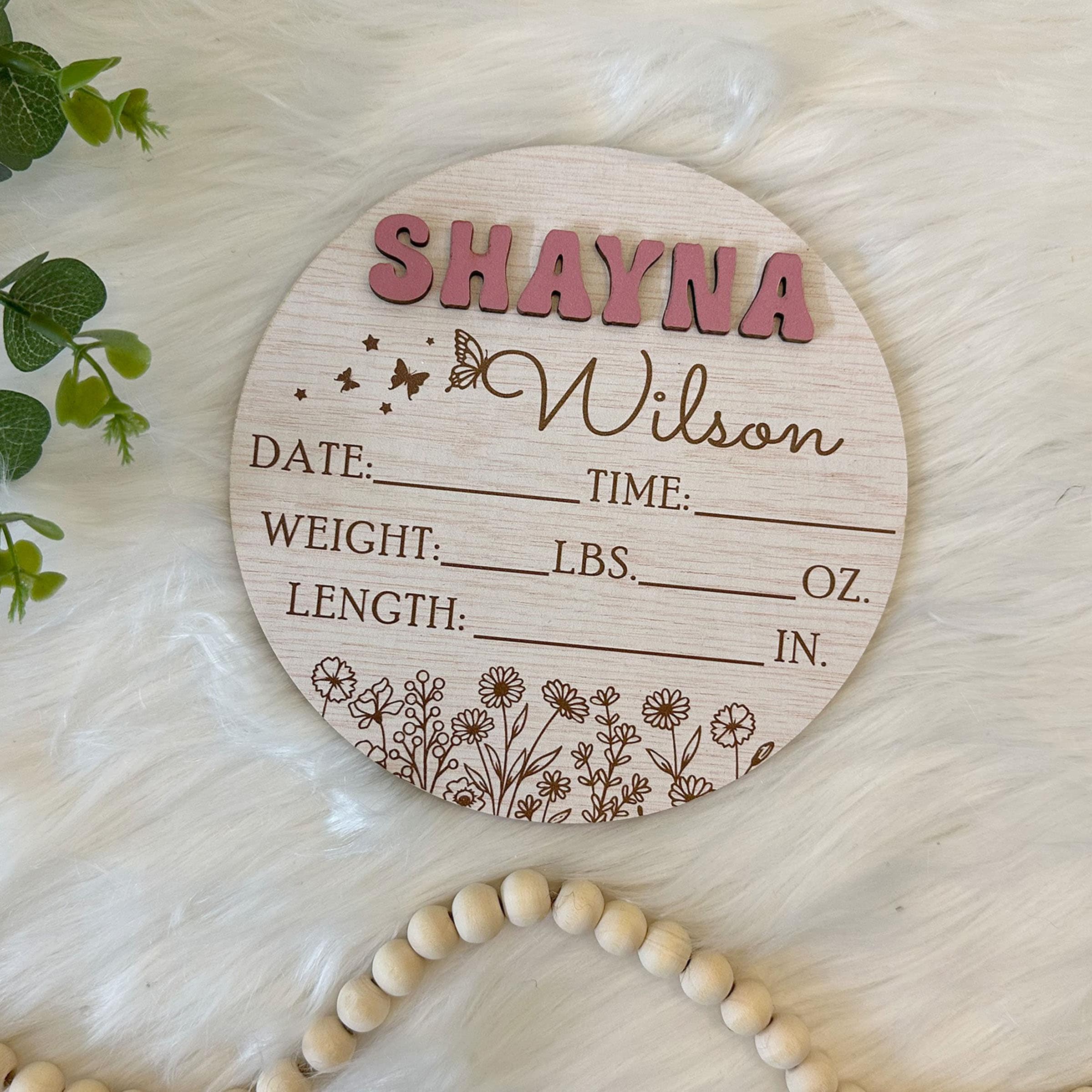 Personalized Baby Arrival Announcement Sign, Baby Name With Birth Stats ...