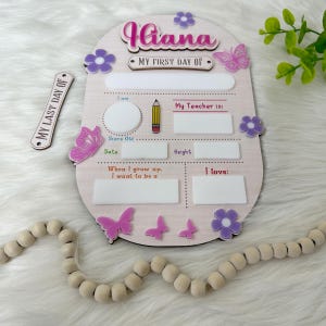 Personalized First Day of School Sign With Butterfly, First Day of ...