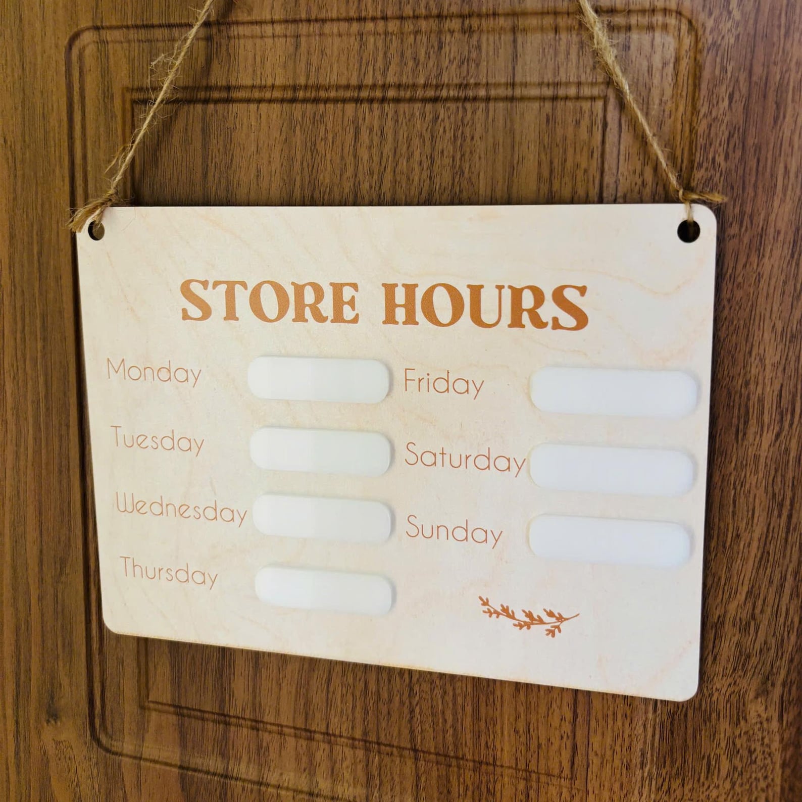 Store Hours Sign With White Marker Board Fields – Business Hours Sign ...