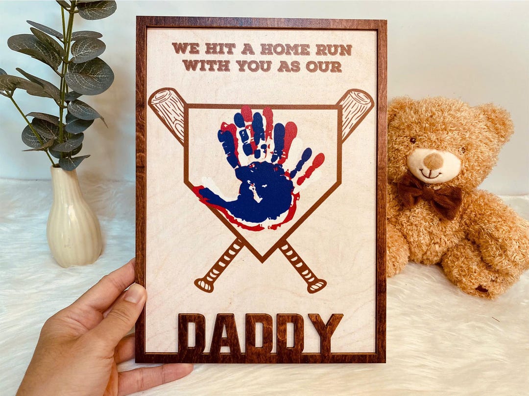 Baseball Handprint Sign, Fathers Day Handprint, Fathers Day Baseball ...