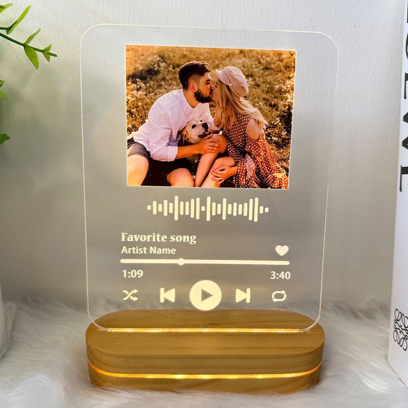 Personalized Acrylic Song With Photo, Custom Music Plaque Gifts ...