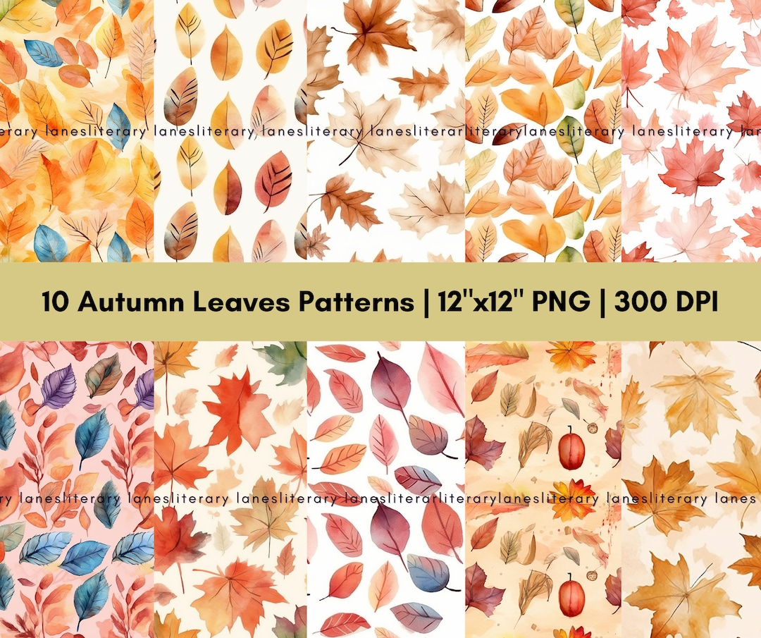 Rustic Fall Digital Paper, Autumn Leaves, Leaves Pattern, Fall ...