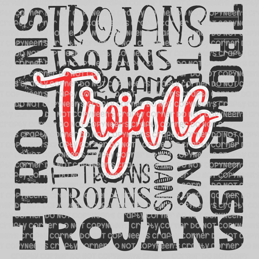 Trojans Red/black PNG - Etsy