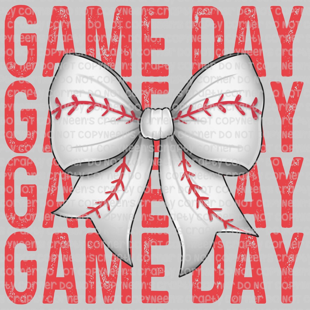 Game Day, Bow, Sports Bow, Coquette Bows, Red, PNG, Digital Download - Etsy