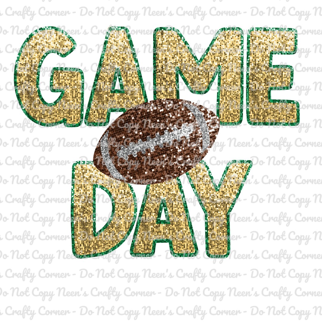 Game Day, Gold & Green, Digital Download, Sequin, PNG - Etsy