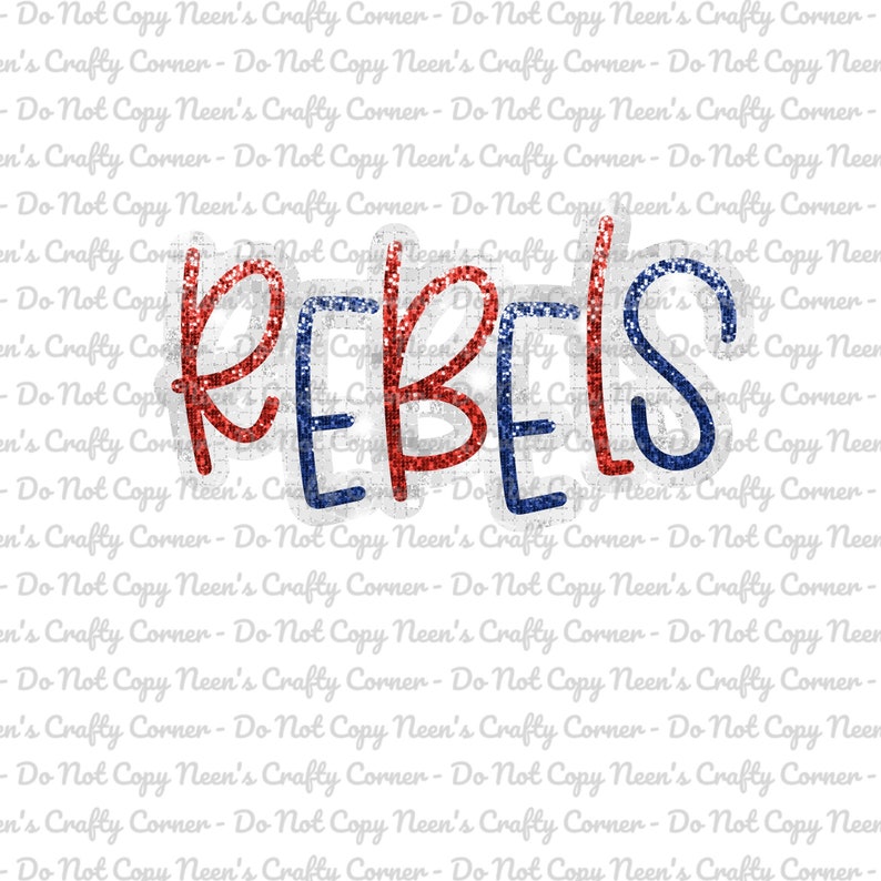 Rebels, Red, Blue, White, PNG, Digital Download, Sequin - Etsy