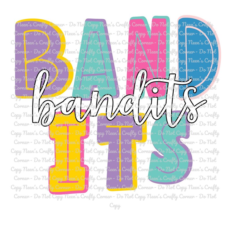 BANDITS, Colorful, PNG, School Spirit, Digital Download - Etsy