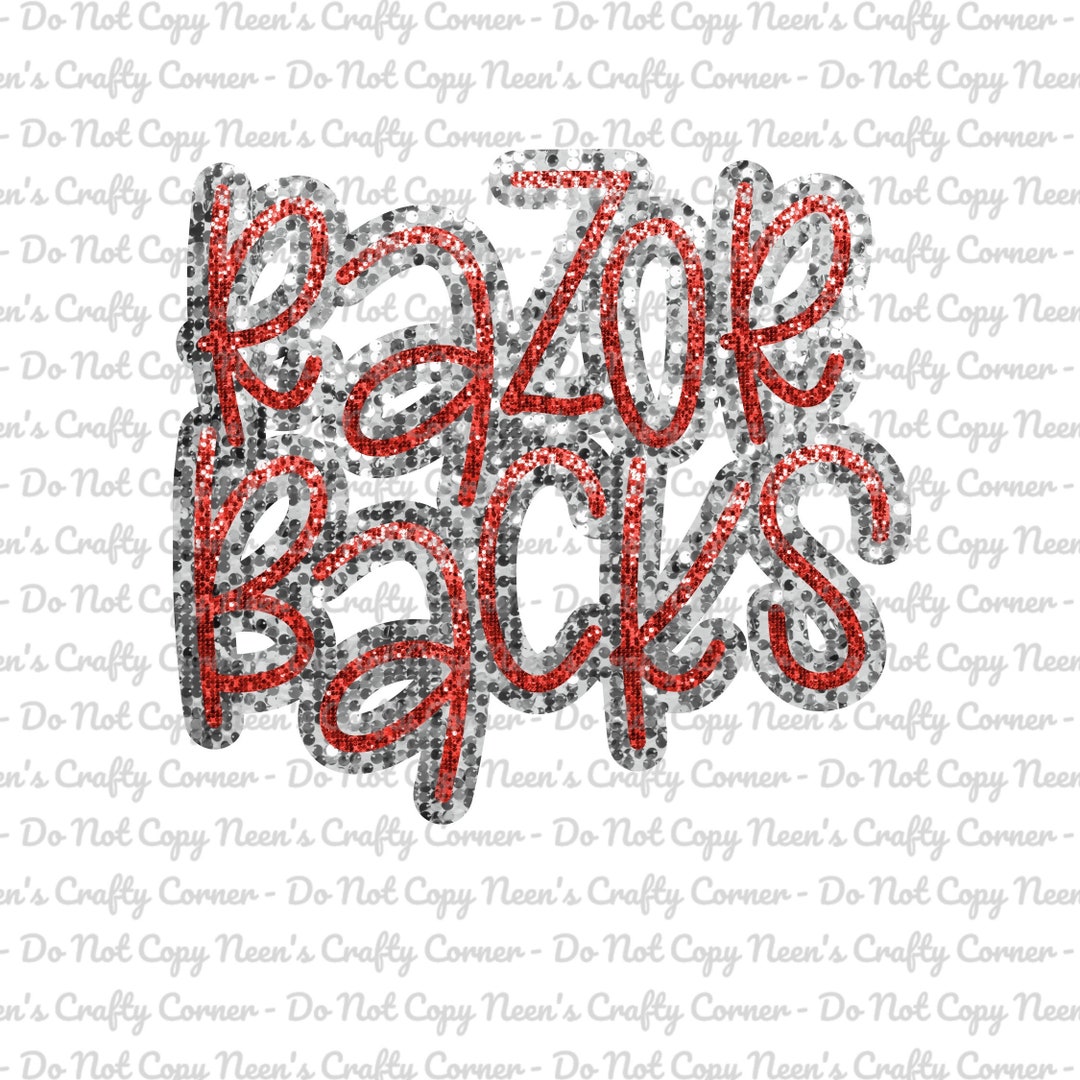 Razorbacks, Red, White, PNG, Digital Download, Sequin - Etsy