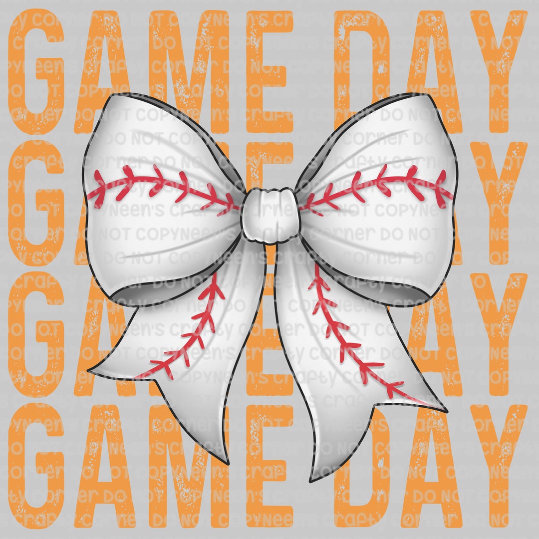 Game Day, Bow, Sports Bow, Coquette Bows, Orange, PNG, Digital Download ...