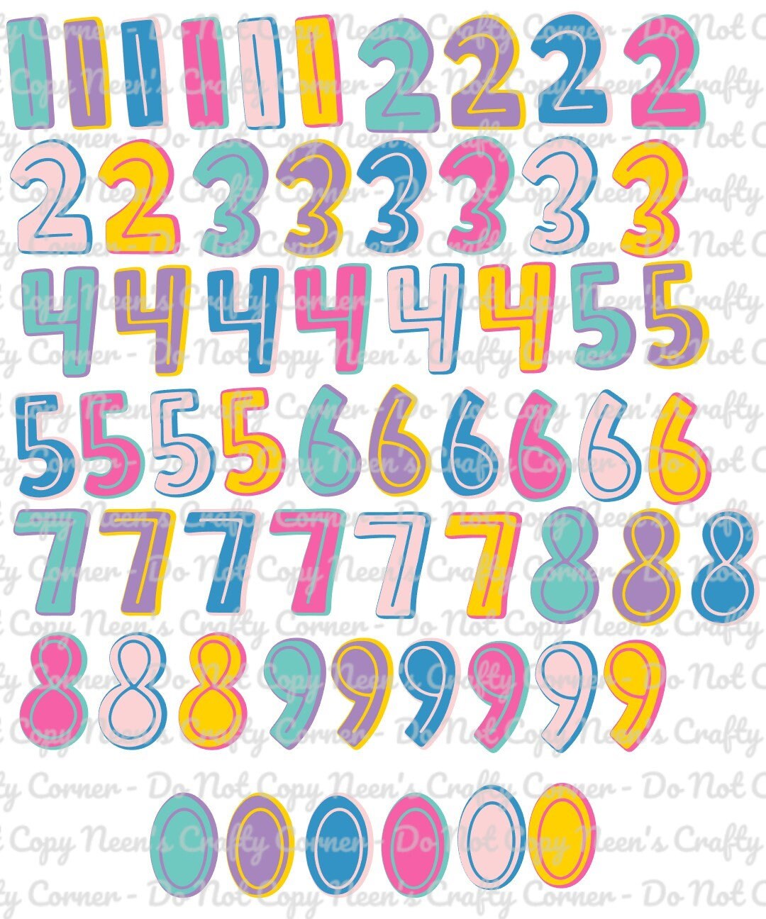 COLORFUL BOLD Alpha and Numbers, Colorful, PNG, School Spirit, Digital ...