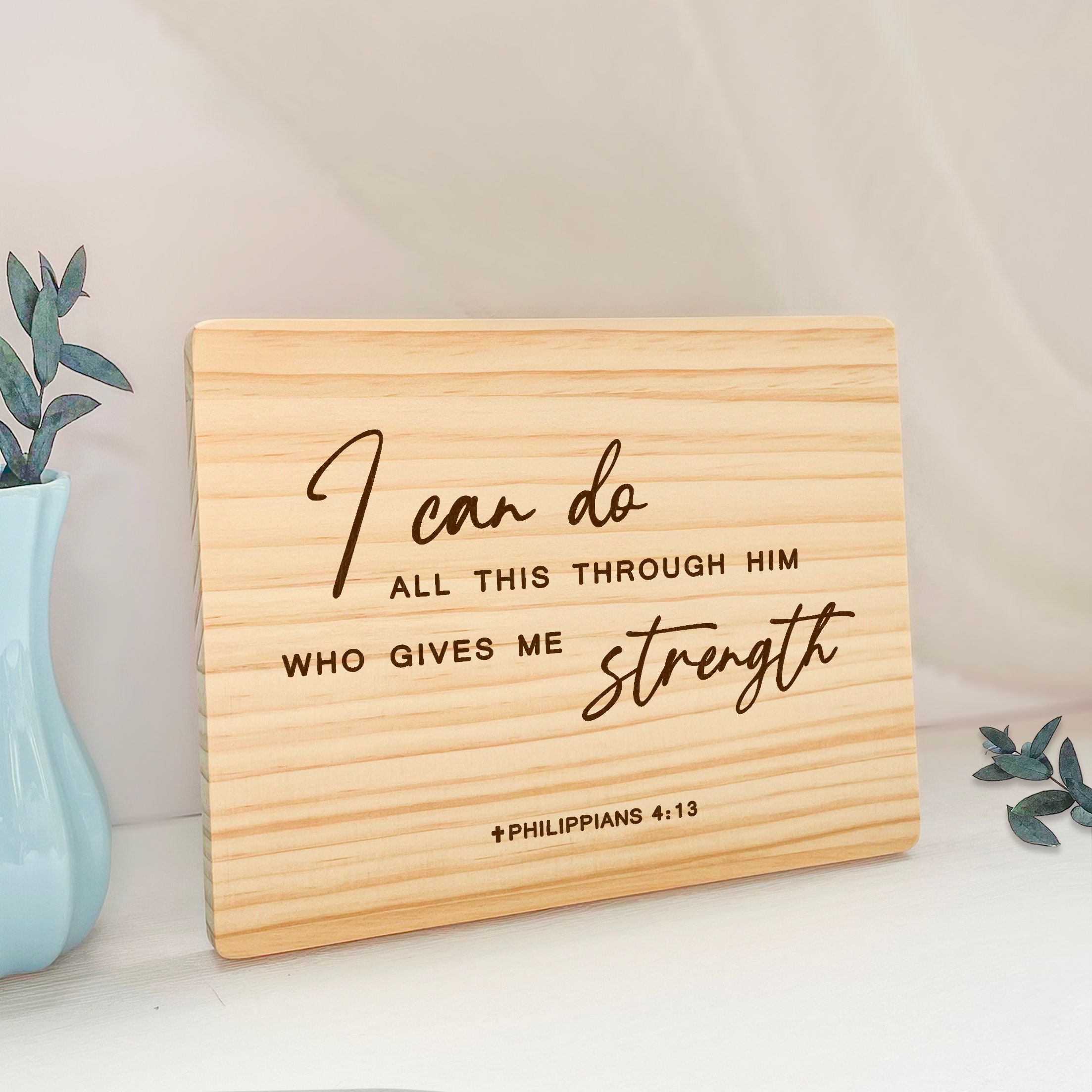 Personalized Wooden Bible Verse Plaque, Christian Wedding Gift, Baptism ...