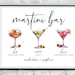 Custom PRINTED or DIGITAL Signature Cocktail Drinks Martini Bar Sign ...