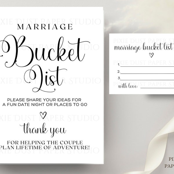 Bucket List Wedding Sign - Etsy