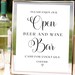 Open Beer and Wine Bar, Cash for Cocktails, Digital Sign 4x6 5x7 8x10 ...