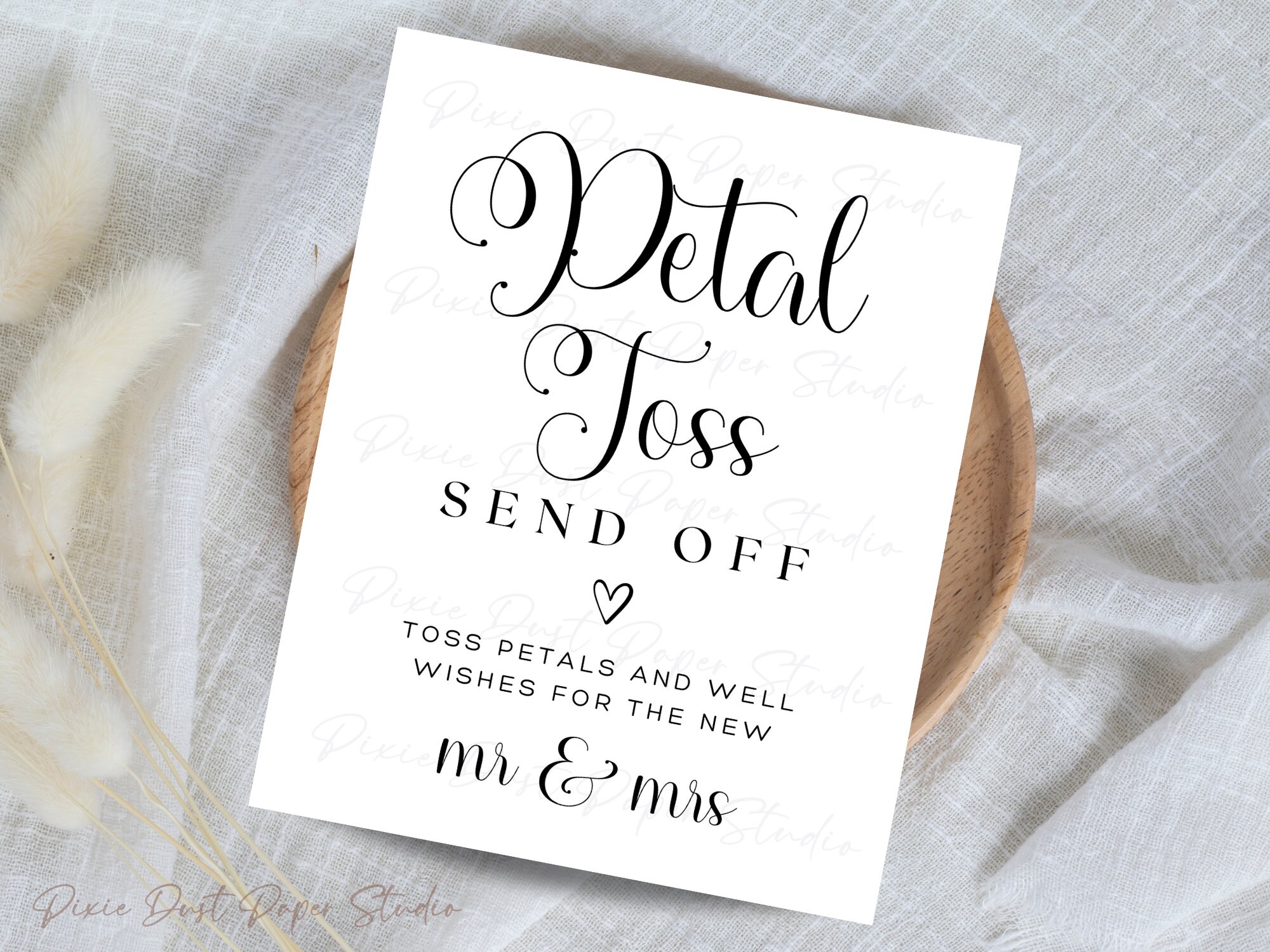 Reception Exit Petal Toss Send off Sign, 4x6 5x7 8x10 Printable ...