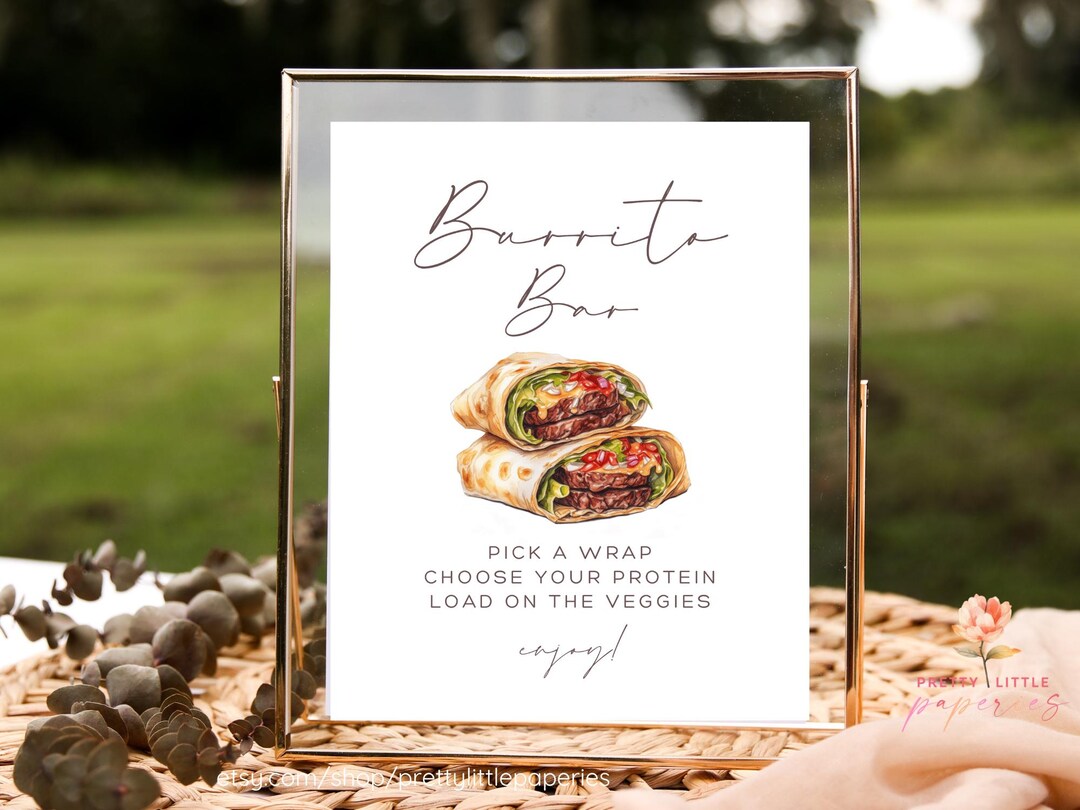 Burrito Bar Sign, Editable Template, Instant Download Printable, Food ...