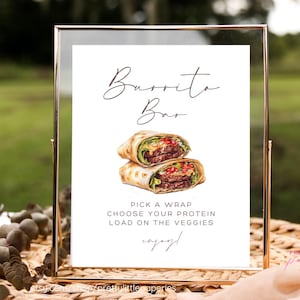 Burrito Bar Sign, Editable Template, Instant Download Printable, Food ...