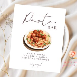 Pasta Bar, Editable Template Instant Download Digital Printable ...
