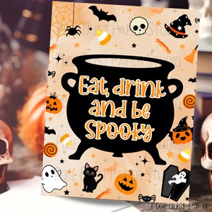 Eat, Drink and Be Spooky - Halloween Digital Sign - 5x7, 8x10, Food ...