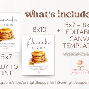 Pancake Station, Editable Template Instant Download Digital Printable ...