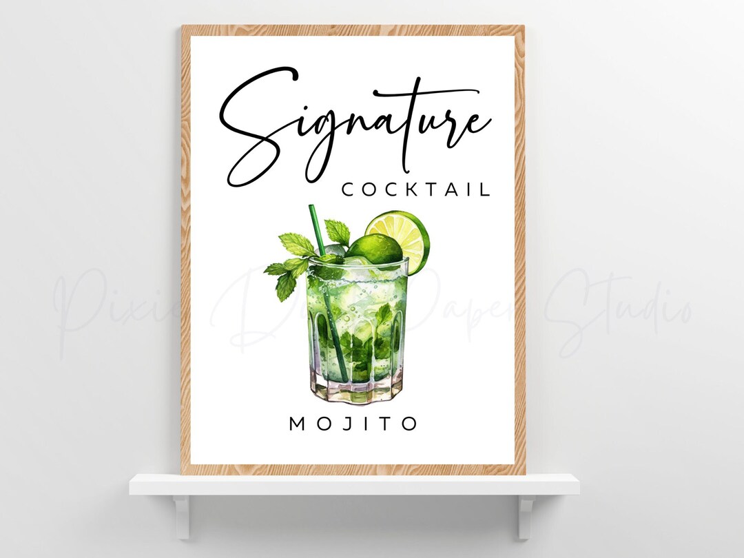 Mojito Signature Cocktail Drink Instant Download Printable - Etsy