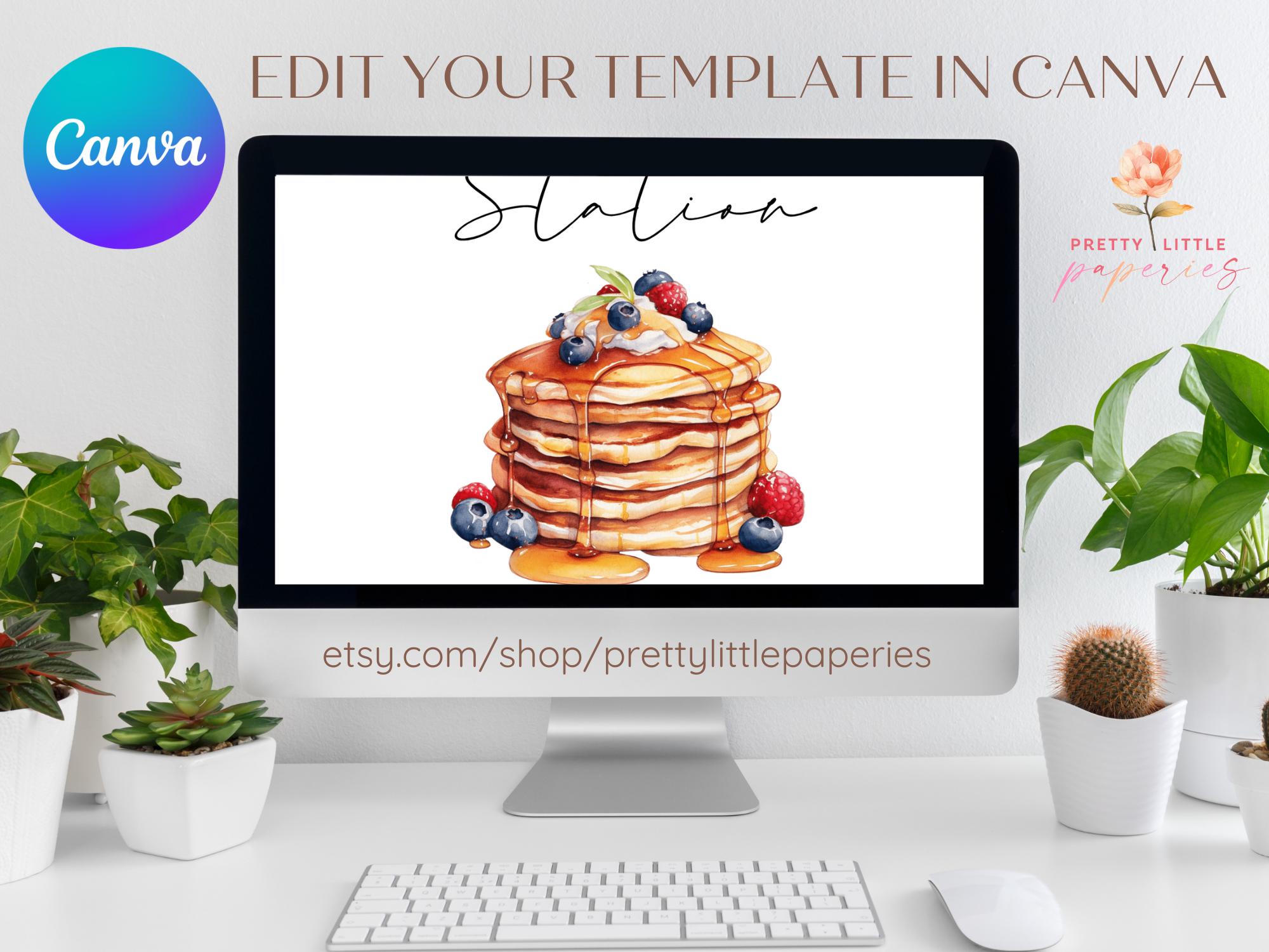 Pancake Station, Editable Template Instant Download Sign, Breakfast ...