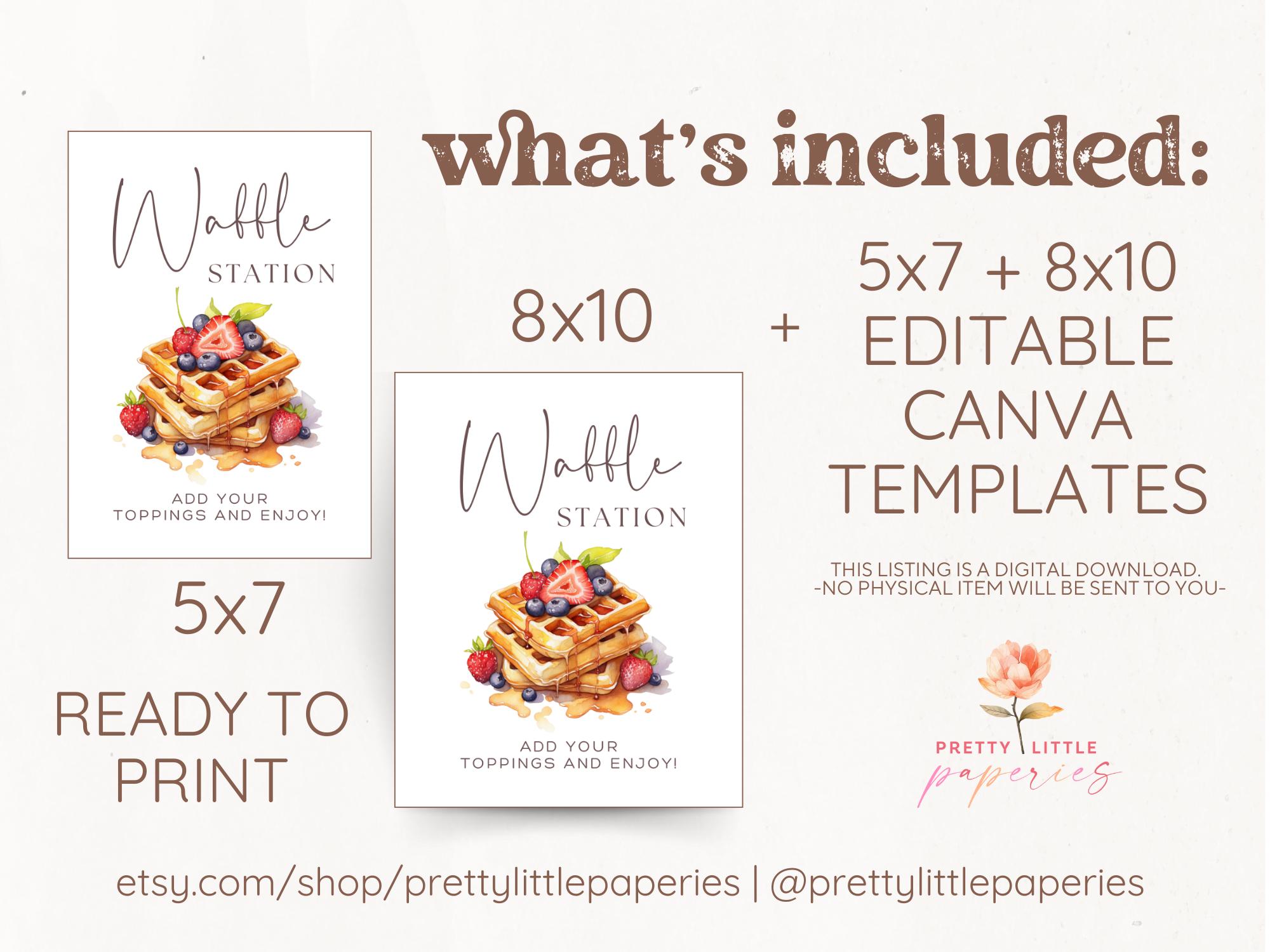 Waffle Station, Editable Template Instant Download Digital Printable ...